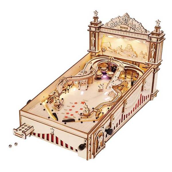 ROKR 3D Pinball Machine 3D Wooden Puzzle – Replay Toys LLC