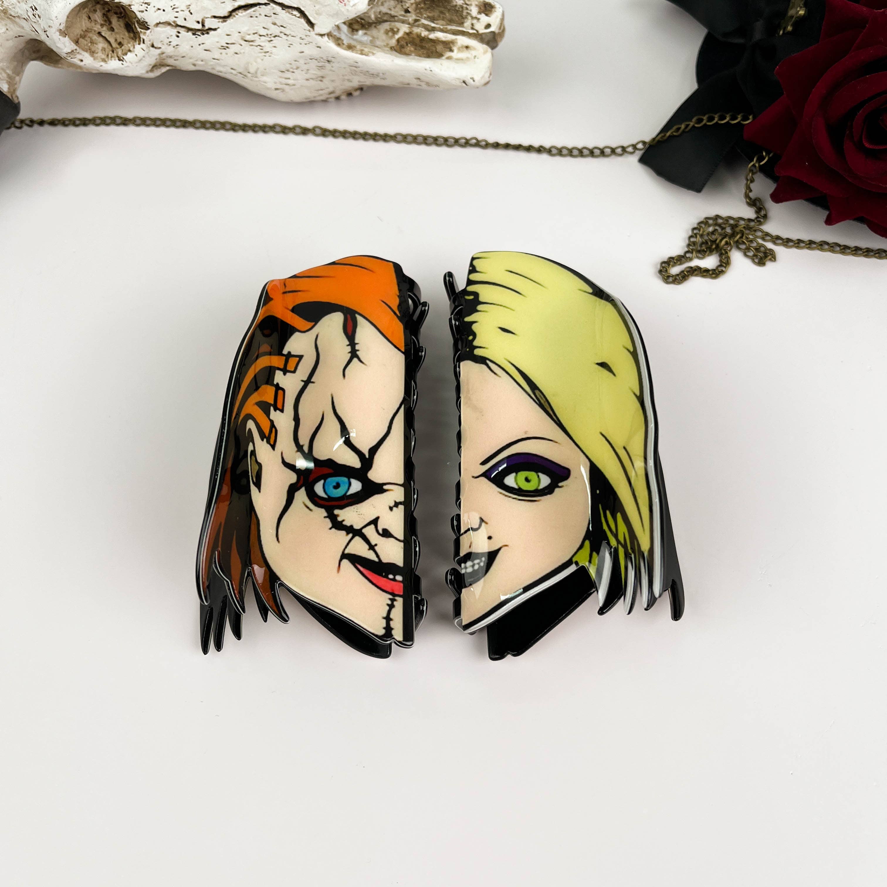 Scary Clown Face Halloween Ghost Face Hair Claw Clip – Replay Toys LLC